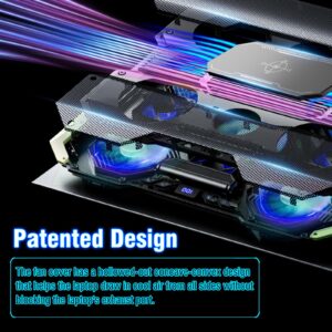 Powerful Laptop Cooling Pad - Thermoelectric Cooler with 8 Brushless Fans for Gaming Laptops, RGB Lights, and Stable Laptop Stand