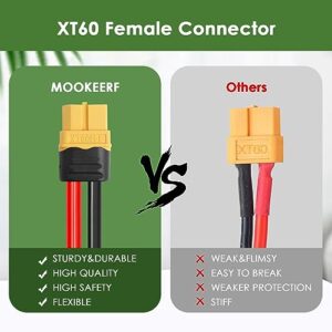 MOOKEERF Solar to XT60 Extension Cable 10AWG 20FT Solar Connector to XT60 Adapter Cable for Solar Panel to Portable Power Station Solar Generator Battery Pack