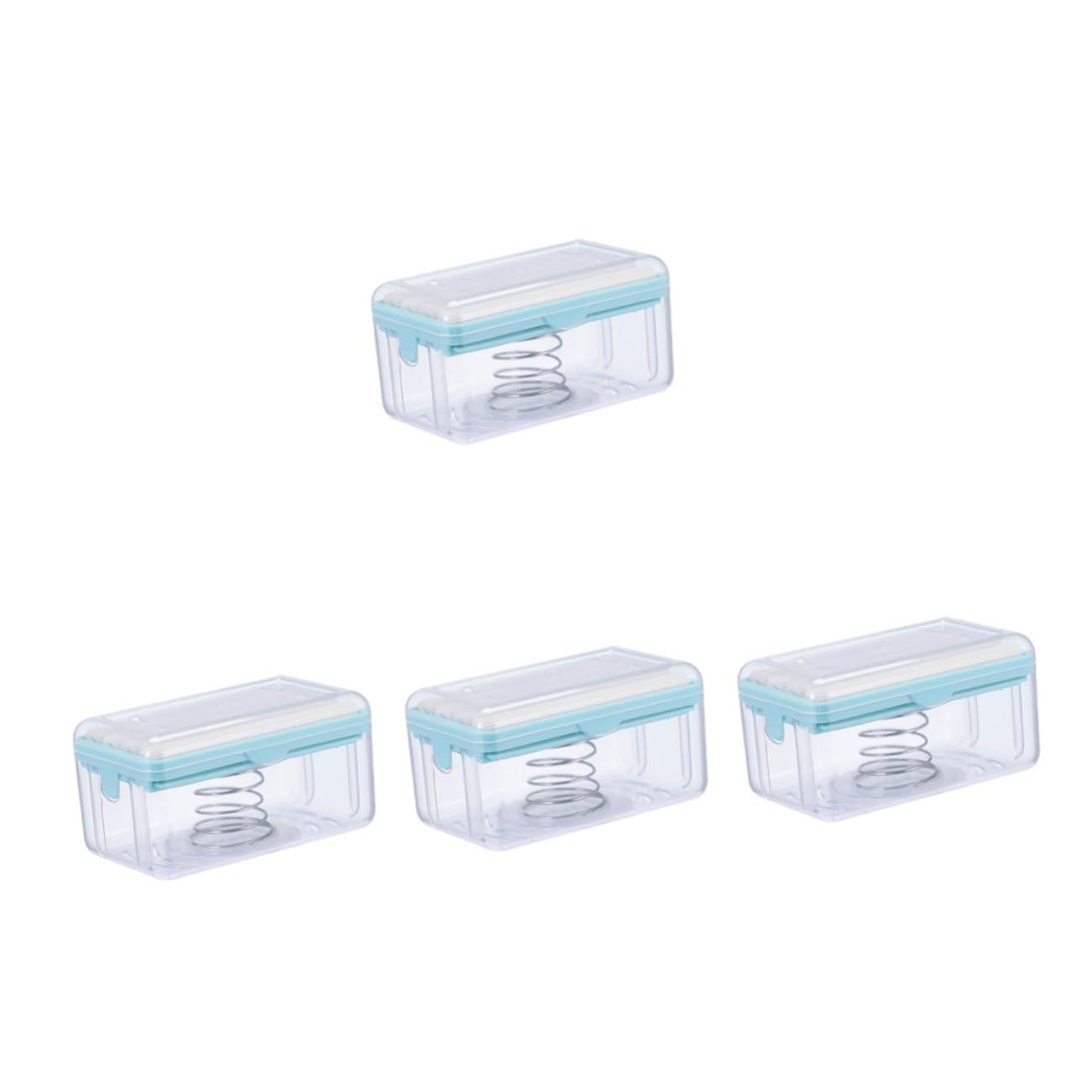 Cabilock 4pcs Soap Box Strip Holder Soap Dispenser Container Soap Case Soap Foam Maker Shower Soap Holder Dishwashing Liquid Dispenser Lip Gloss Holder Soap Dish Plastic Camping Travel