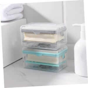 Cabilock 4pcs Soap Box Strip Holder Soap Dispenser Container Soap Case Soap Foam Maker Shower Soap Holder Dishwashing Liquid Dispenser Lip Gloss Holder Soap Dish Plastic Camping Travel