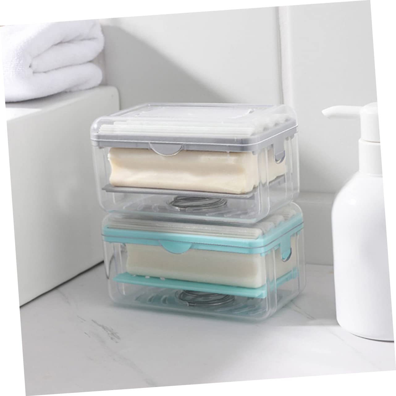 Cabilock 5pcs Soap Box Kitchen Sink Accessories Kitchen Sink Accesories Soap Lather Box Soap Foam Maker Soap Holder Travel Soap Case Plastic Containers Strip Holder Bar Soap Container Pp