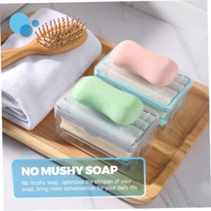 Cabilock 5pcs Soap Box Kitchen Sink Accessories Kitchen Sink Accesories Soap Lather Box Soap Foam Maker Soap Holder Travel Soap Case Plastic Containers Strip Holder Bar Soap Container Pp