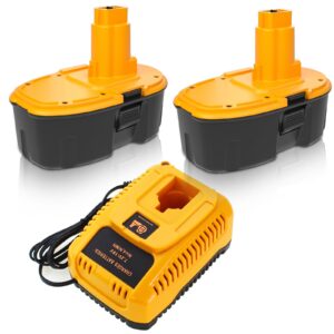 2packs 4.5ah 18v dc9096 dc9098 replacement battery and charger for dewalt 18v battery xpr dc9099 dw9095 dw9096 dw9098 de9039 de9095 de9096 de9098 compatible with dewalt 18volt cordless power tools