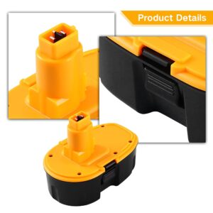 2Packs 4.5Ah 18V DC9096 DC9098 Replacement Battery and Charger for Dewalt 18V Battery XPR DC9099 DW9095 DW9096 DW9098 DE9039 DE9095 DE9096 DE9098 Compatible with Dewalt 18Volt Cordless Power Tools