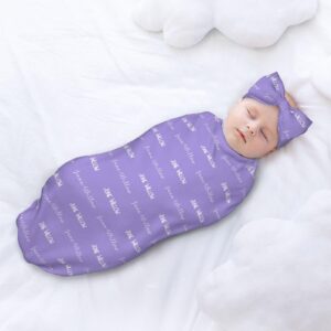 IWEORTHY Personalized Baby Blanket and Hat Sleep Sack Set with Name | Soft Swaddle Blanket for Boys and Girls | Perfect Baby Customized Blankets for Newborns, Infants, and Toddlers (Name Stlye)