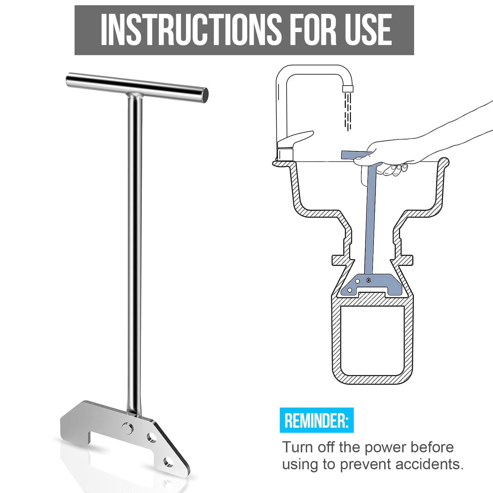 Trajihye Garbage Disposal Unjamming Wrench, Compatible with Waste King,Moen and InSinkErator Garbage Disposal - Quick Blockage Removal From Above The Sink