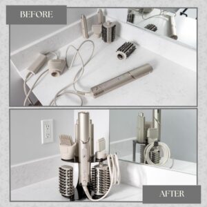 Truvalent Blow Dryer Accessory Holder - Compatible With Shark FlexStyle - Wall Mounted or Countertop Bathroom Organizer for Hair Dryer Attachments