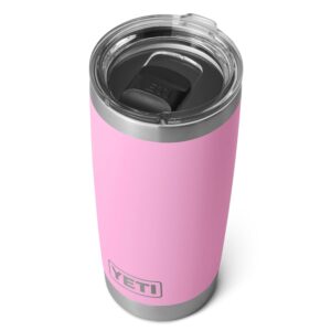 yeti rambler 20 oz tumbler, stainless steel, vacuum insulated with magslider lid, power pink