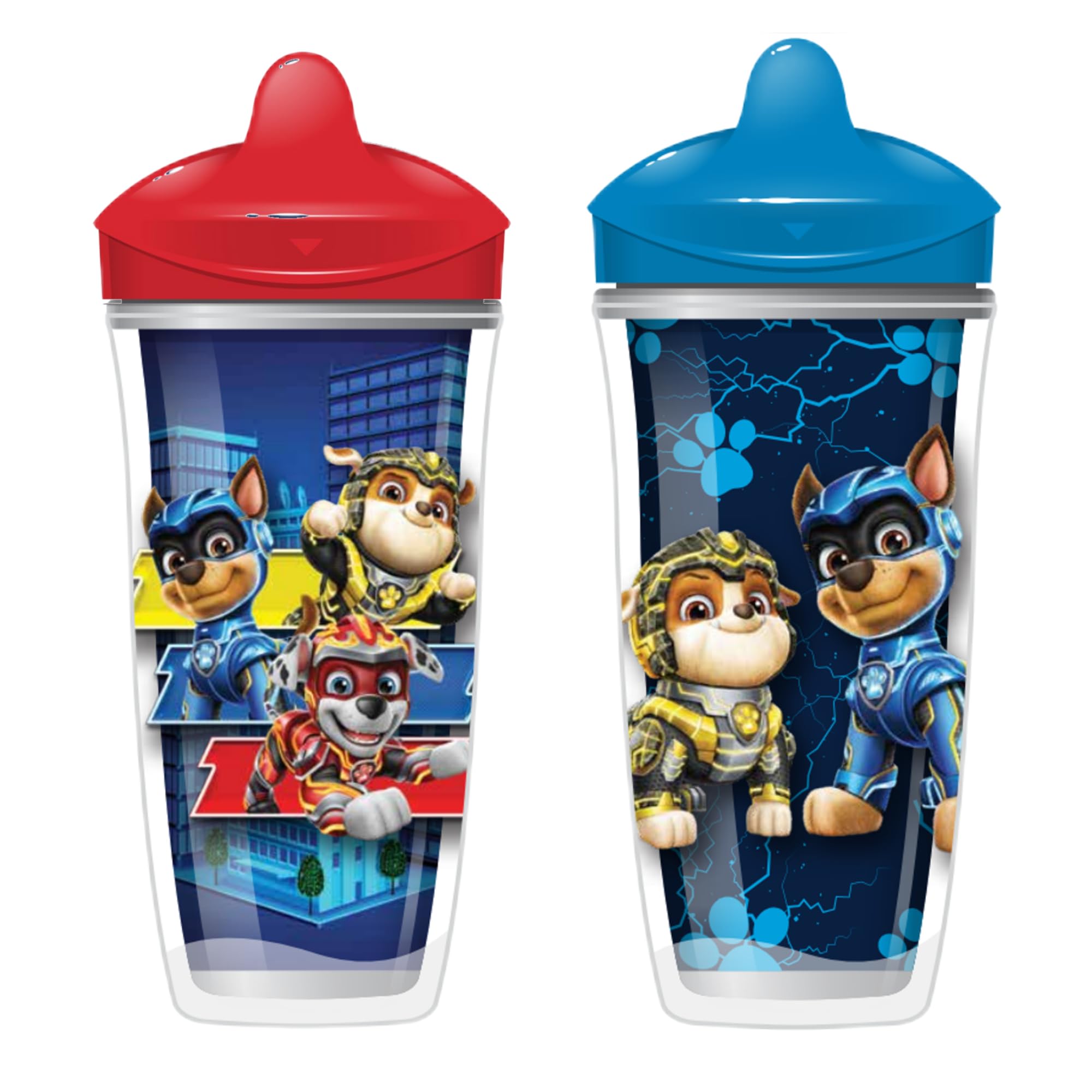 Playtex Baby Sipsters Stage 3 PAW Patrol Spout Cups, Spill-Proof, Leak-Proof, Break-Proof - Red & Blue, 9 Oz, 2 Count