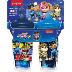 Playtex Baby Sipsters Stage 3 PAW Patrol Spout Cups, Spill-Proof, Leak-Proof, Break-Proof - Red & Blue, 9 Oz, 2 Count