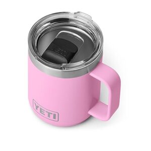 yeti rambler 10 oz stackable mug, vacuum insulated, stainless steel with magslider lid, power pink