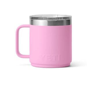 YETI Rambler 10 oz Stackable Mug, Vacuum Insulated, Stainless Steel with MagSlider Lid, Power Pink