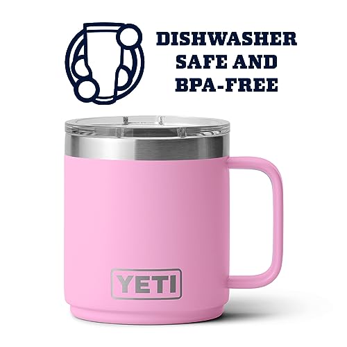 YETI Rambler 10 oz Stackable Mug, Vacuum Insulated, Stainless Steel with MagSlider Lid, Power Pink