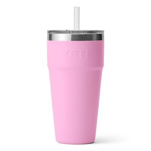 YETI Rambler 26 oz Straw Cup, Vacuum Insulated, Stainless Steel with Straw Lid, Power Pink