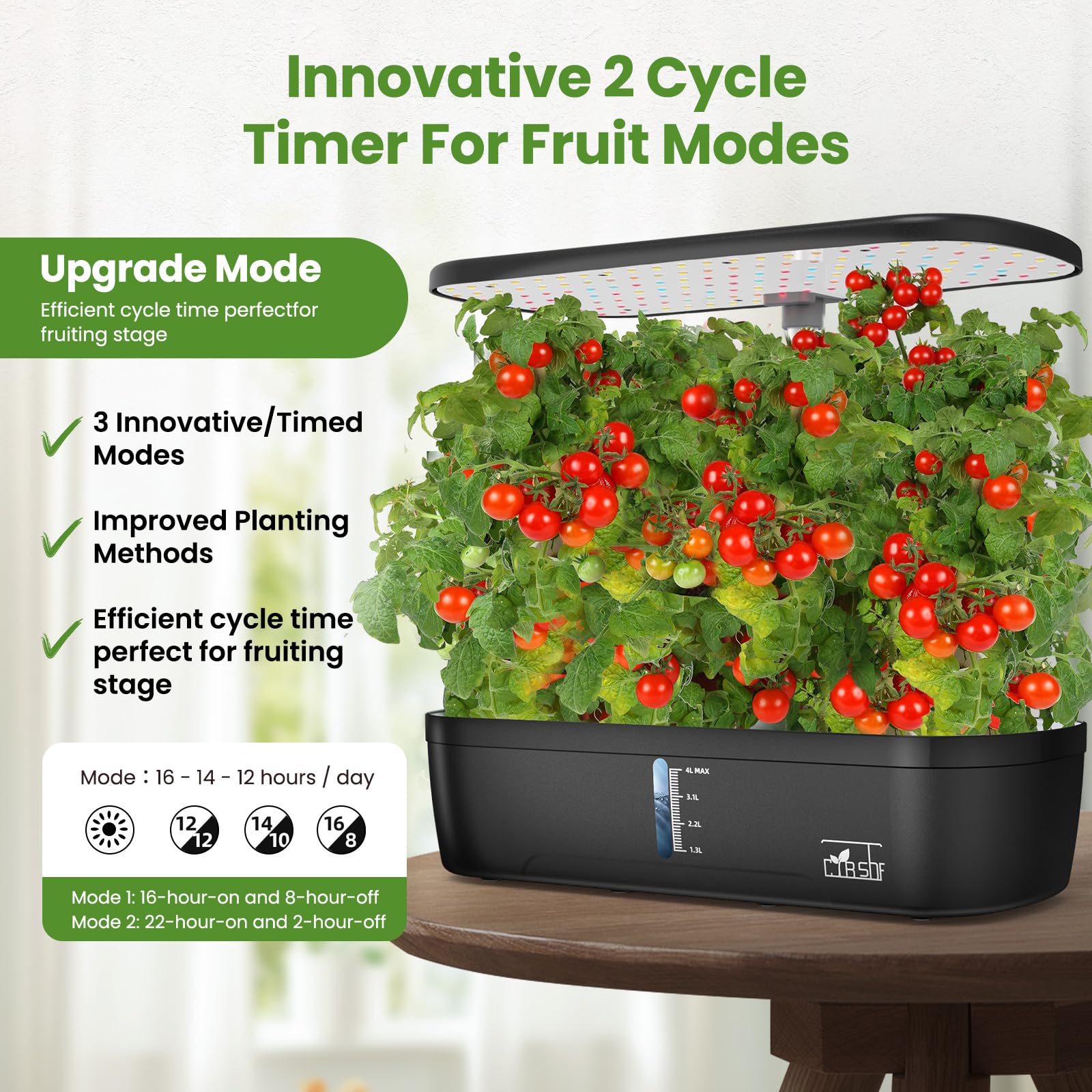 Hydroponics Growing System, 12 Pods Hydroponics Growing System Indoor Garden with LED Grow Light, Height Adjustable Indoor Gardening System, Hydroponic Growing System Built-in Timer Function