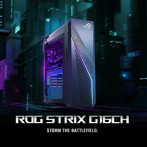 ASUS ROG G16CH (2023) Gaming Desktop PC, 13th Gen Intel® Core™ i7-13700F, NVIDIA® GeForce® RTX 4070, 1TB NVMe™ PCIe® SSD, 16GB DDR4 RAM, Windows 11, G16CH-DB774,Grey