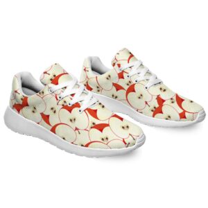 Apple Shoes Fruit Print Women Men Personalited Running Shoes Athletic Tennis Sneakers Gifts for Girl Boy White Size 6