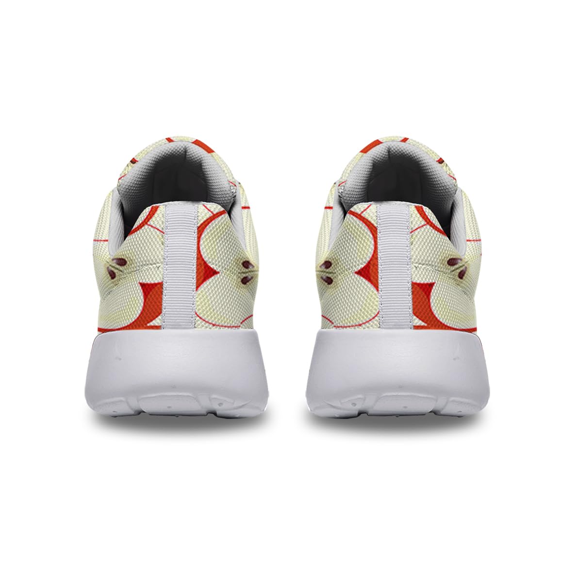 Apple Shoes Fruit Print Women Men Personalited Running Shoes Athletic Tennis Sneakers Gifts for Girl Boy White Size 6