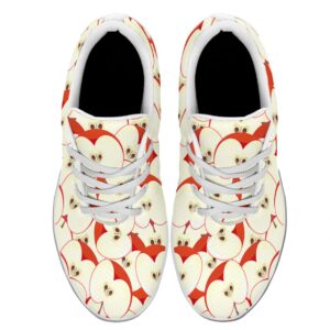 Apple Shoes Fruit Print Women Men Personalited Running Shoes Athletic Tennis Sneakers Gifts for Girl Boy White Size 6