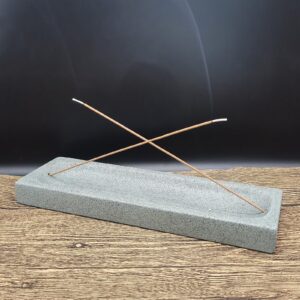 cement incense stove large ash catcher double incense stick incense plate modern minimalist concrete imitation stone rectangular candlestick incense seat handmade home decoration