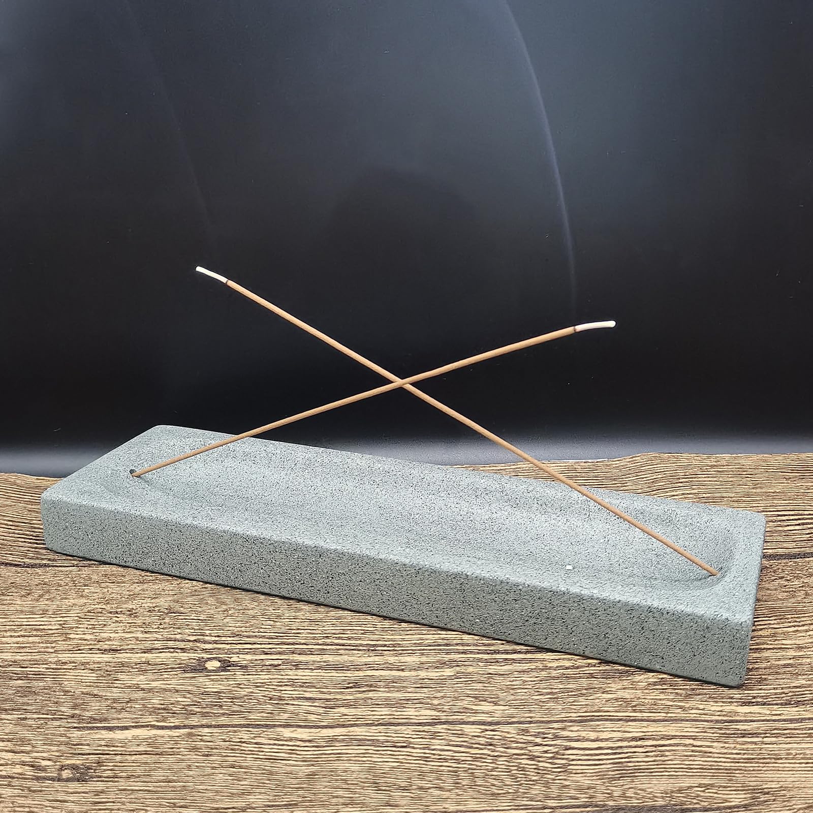 Cement Incense Stove Large ash Catcher Double Incense Stick Incense Plate Modern Minimalist Concrete Imitation Stone Rectangular Candlestick Incense Seat Handmade Home Decoration