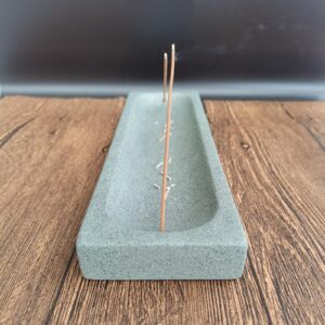 Cement Incense Stove Large ash Catcher Double Incense Stick Incense Plate Modern Minimalist Concrete Imitation Stone Rectangular Candlestick Incense Seat Handmade Home Decoration