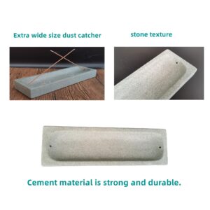 Cement Incense Stove Large ash Catcher Double Incense Stick Incense Plate Modern Minimalist Concrete Imitation Stone Rectangular Candlestick Incense Seat Handmade Home Decoration