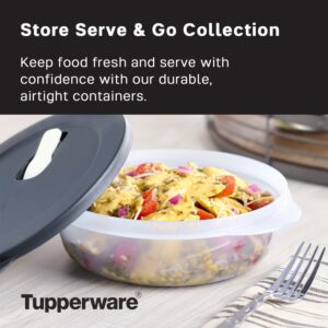 Tupperware Store Serve & Go 16 Piece Round Food Containers Set with Vent - Prep, Fridge & Reheat Meals + Lids - Dishwasher safe, Microwave safe & BPA Free (8 containers + 8 lids)