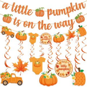 a little pumpkin is on the way banner little pumpkin baby shower decorations little pumpkin banner orange pumpkin boy girl baby shower decorations baby shower banner pumpkin decorations for fall baby