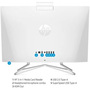 HP 24 All-in-One PC, Intel Core i3-1115G4, 4GB RAM, 256GB SSD, Snow White, Windows 11 Home, 24-df1023w