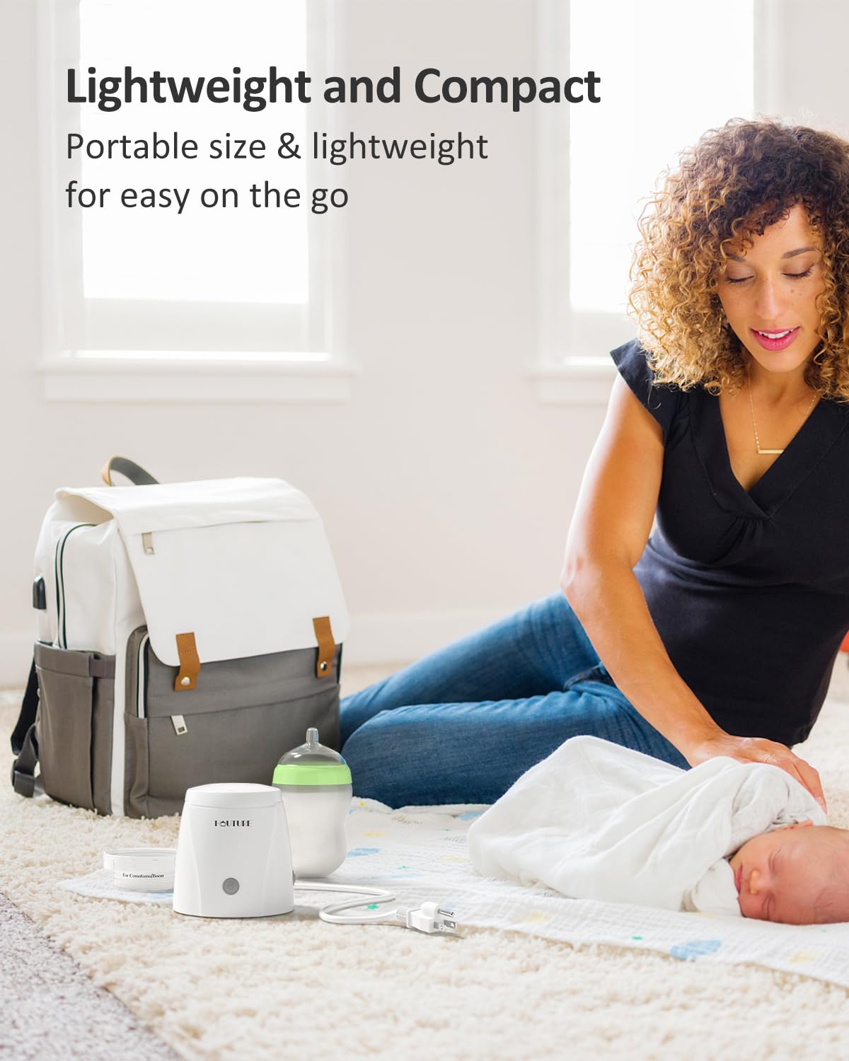 Baby Bottle Warmer, Fast Heating Digital Bottle Warmer (Plug-in) with 4 Adapters Fits Most Baby Bottles, Accurate Temperature Control, Night Light, Portable Size Bottle Warmer for Breastmilk& Formula