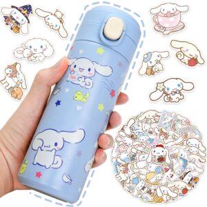 14oz anime kids insulated water bottle with 50pcs anime stickers, stainless steel thermos bottle for school boy girl