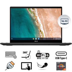 ASUS Chromebook Touchscreen Flip 14inch Laptop 2in1 - Google Chromebook for Adults - AMD Ryzen 3-7320C - Backlit Keyboard - WiFi 6 - USB C (8GB RAM |128GB SSD+32G SD Card)