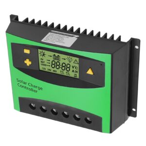 Efficient Solar Charge Controller LCD Display PWM Charging Regulator 60A 12V 24V for Home RV - Solar Battery Regulator and Panel Controller for Optimal Solar Charging and Discharge Control