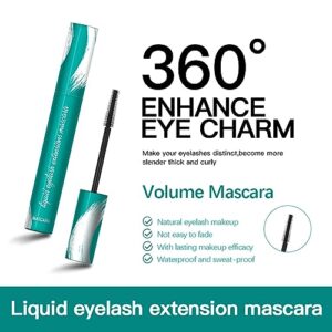 FYEBOO [2023 New] Thickening Mascara Fiber Lash Mascara Extension Voluminous, Long-Lasting Waterproof & Smudge-Proof Mascara, No Flaking/No Clumping, Black Mascara 10ml