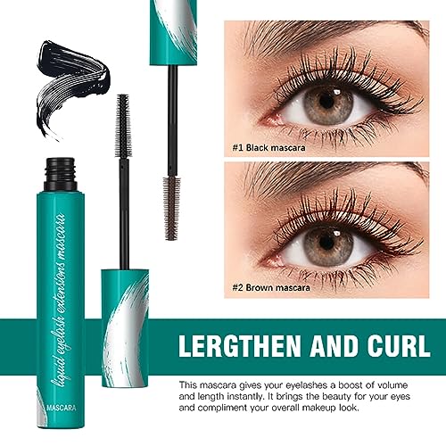 FYEBOO [2023 New] Thickening Mascara Fiber Lash Mascara Extension Voluminous, Long-Lasting Waterproof & Smudge-Proof Mascara, No Flaking/No Clumping, Black Mascara 10ml