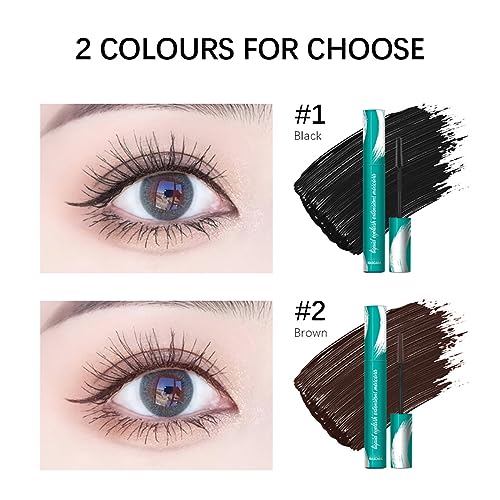 FYEBOO [2023 New] Thickening Mascara Fiber Lash Mascara Extension Voluminous, Long-Lasting Waterproof & Smudge-Proof Mascara, No Flaking/No Clumping, Black Mascara 10ml