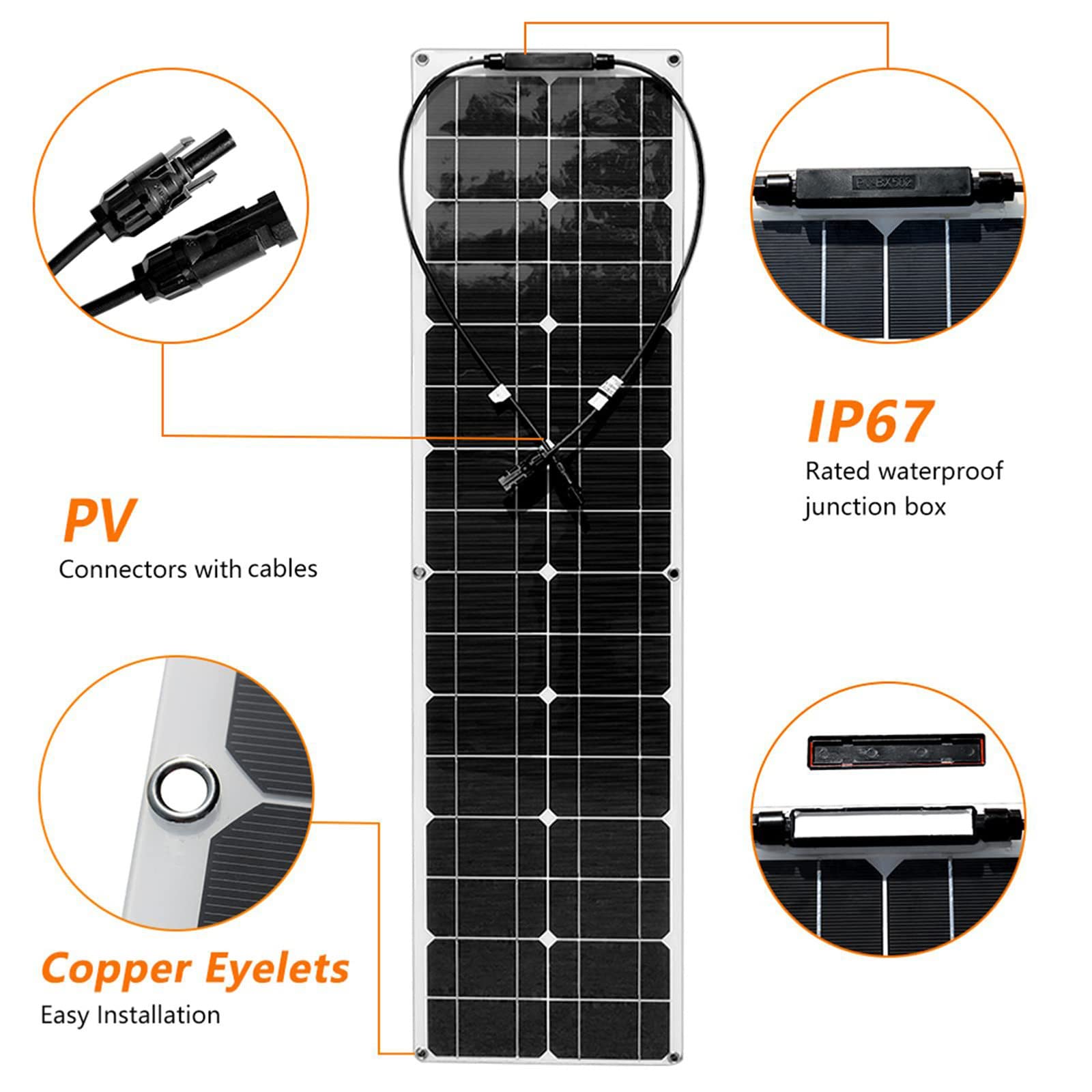 400w Monocrystalline Solar Panel(18v 2x200w), 40a Controller/Flexible Solar System Kit, Semi-Flexible Solar Panel(30°), For Rvs,Boat,Caravan