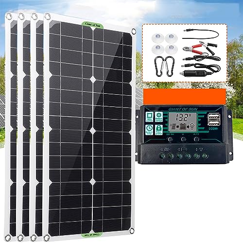 Monocrystalline Solar Panel (40w/80w/160w),20a Controller +Regulated Dual Usb, For Rv Boat Cabin Van Car And Caravan Rv Boat Camper,160W