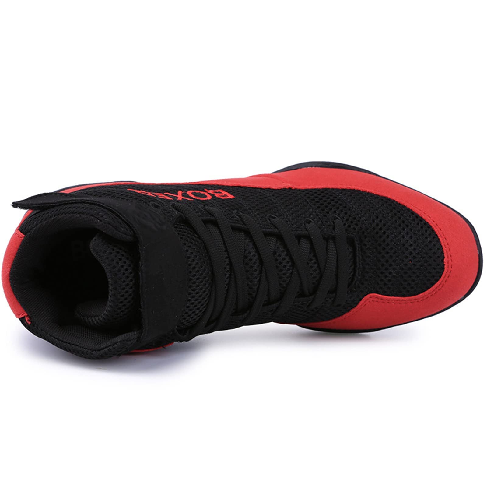 Boxing Shoe for Women, Ladies Wrestling Trainers Anti-Slip Kickboxing Training Sneakers Breathable Boxing Footwear,Red,5.5