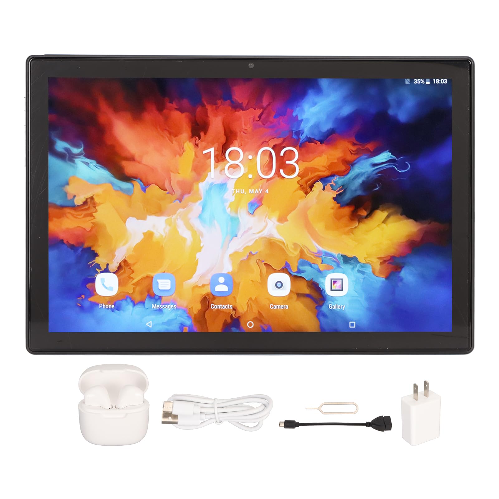 4G Tablet, 5.0 Front 12MP Rear 24MP 12GB 256GB 10.1 Inch Tablet 8 Core CPU 100‑240V for Android 11.0 for Work (US Plug)