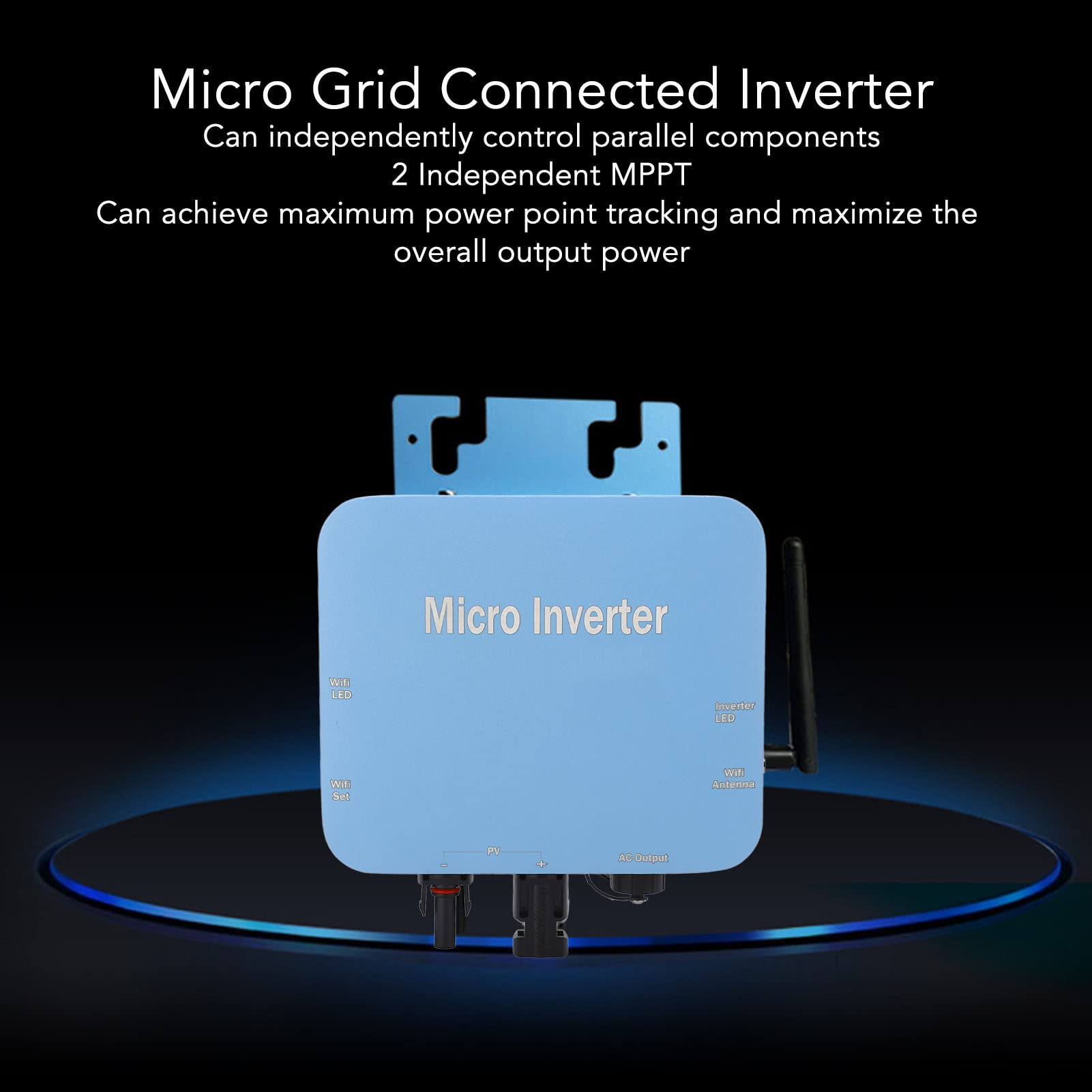 Micro MPPT Solar Inverter US Plug Grid Tie Inverter 120V 230V Auto Recognition WiFi for Farm (500W)