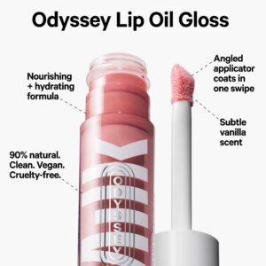 Milk Makeup Odyssey Lip Oil Gloss, Globetrot (Sky Blue Shimmer) - 0.2 oz - High-Shine Lip Gloss for Smoother, Fuller Lips - Long Lasting & Non Sticky - Sweet Vanilla Scent - Vegan Cruelty Free