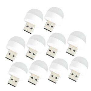 offsch 10pcs led night light friday night lights mini usb night lights led bulb lights for bedroom usb night lamp toilet night light wall white portable ambient light travel pp material