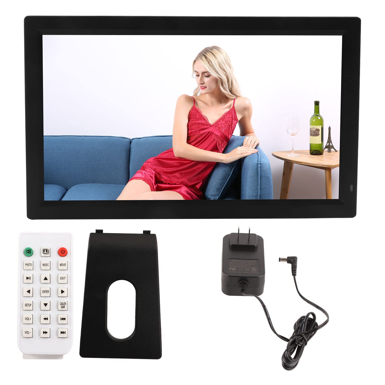 Monitor, 1080P Plug and Play 100-240V Smart Picture Frame Multifunction Black for Dormitory (US Plug)