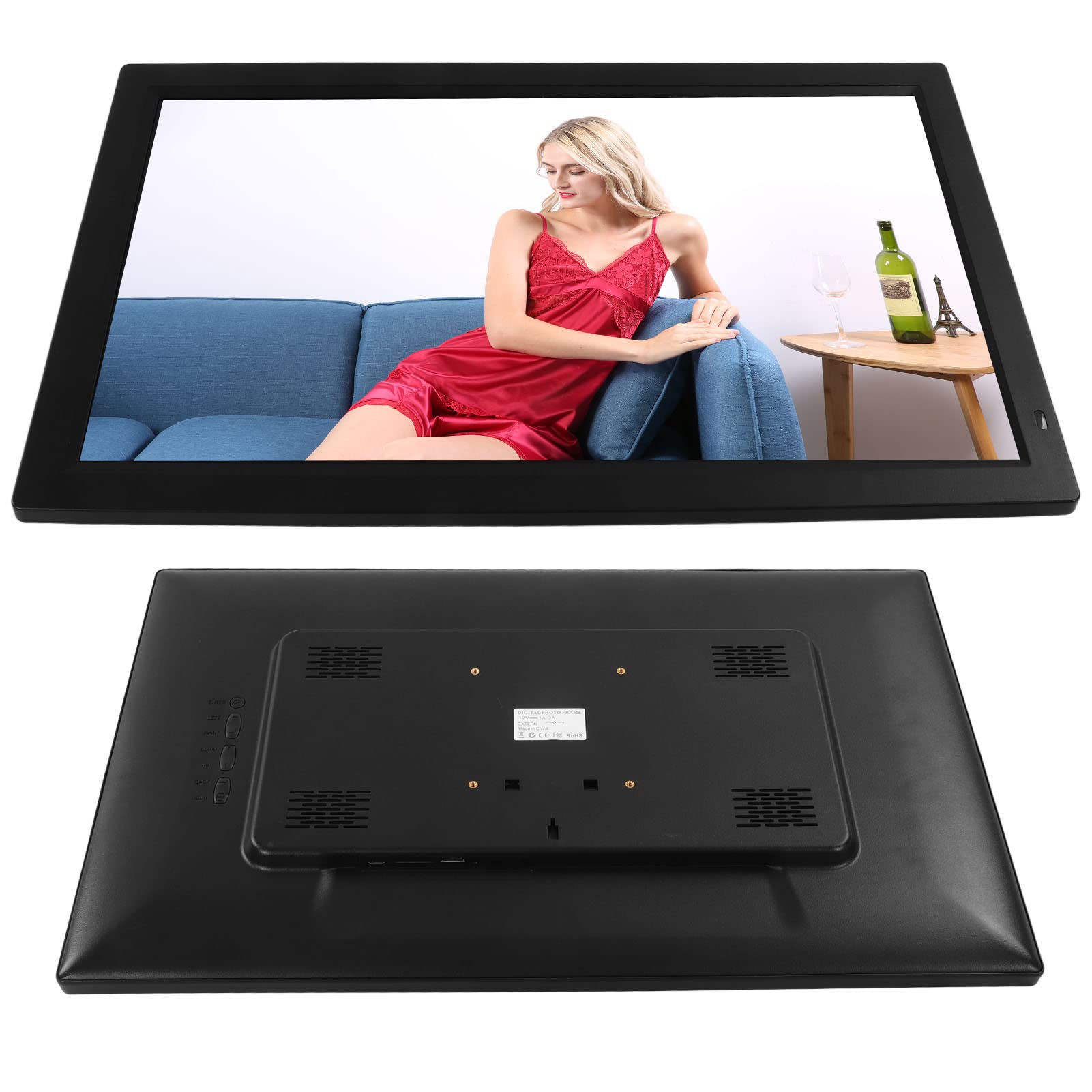 Monitor, 1080P Plug and Play 100-240V Smart Picture Frame Multifunction Black for Dormitory (US Plug)