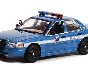 2001 Crown Victoria Police Interceptor Blue Metallic Seattle Police - Seattle, Washington Hot Pursuit Series 1/24 Diecast Model Car by Greenlight GL85571