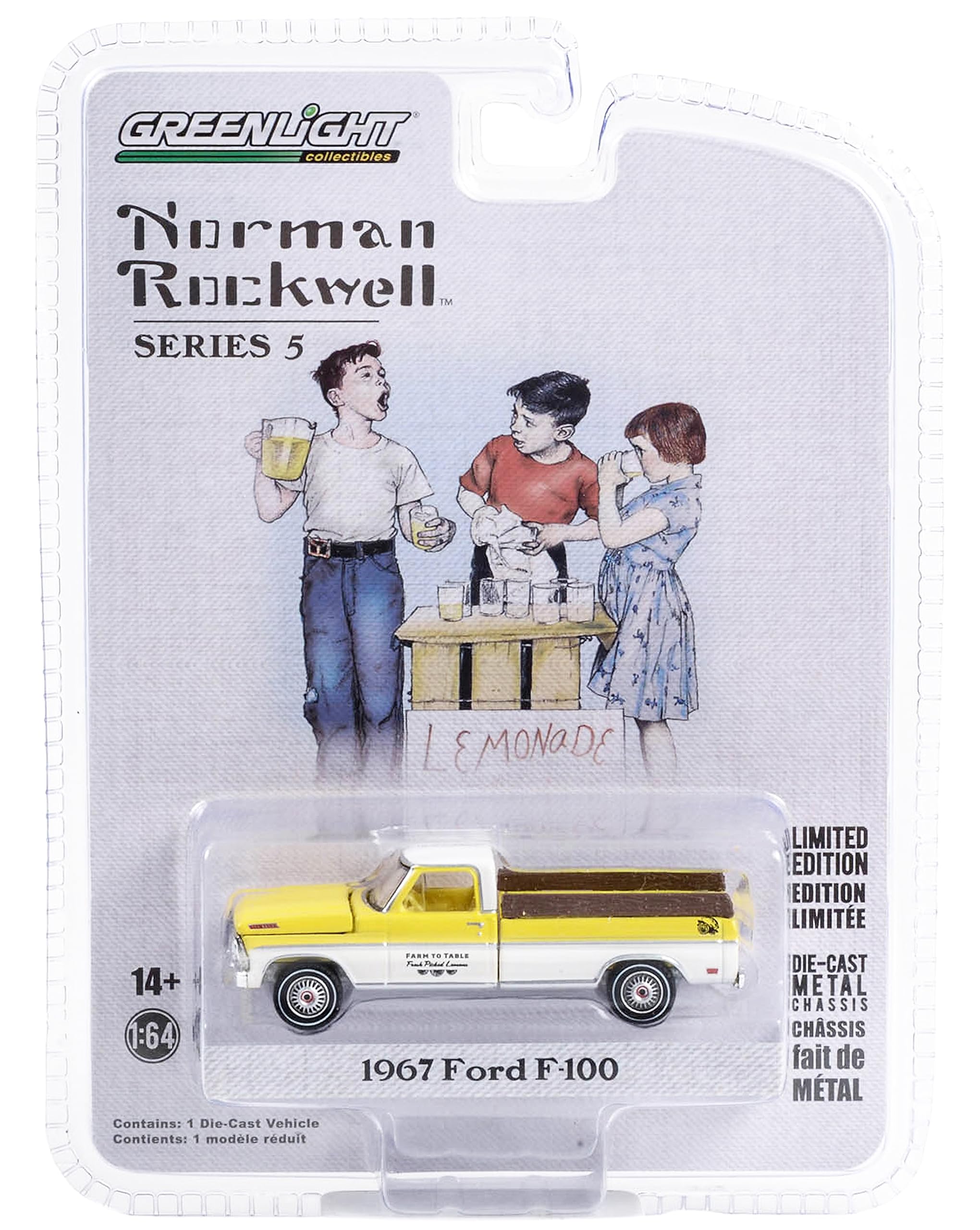 1967 F-100 Pickup Truck Yellow and White with Yellow Interior Farm to Table Fresh Picked Lemons Norman Rockwell Series 5 1/64 Diecast Model Car by Greenlight 54080C