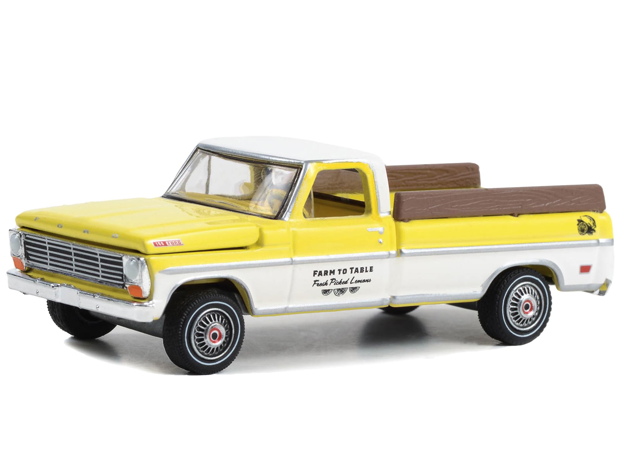 1967 F-100 Pickup Truck Yellow and White with Yellow Interior Farm to Table Fresh Picked Lemons Norman Rockwell Series 5 1/64 Diecast Model Car by Greenlight 54080C