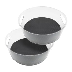 spectrum hexa large lazy susan - set of 2 - revolving storage tray for refrigerator, pantry, cabinet, table, & shelf organization/perfect for spices, condiments, produce, & more